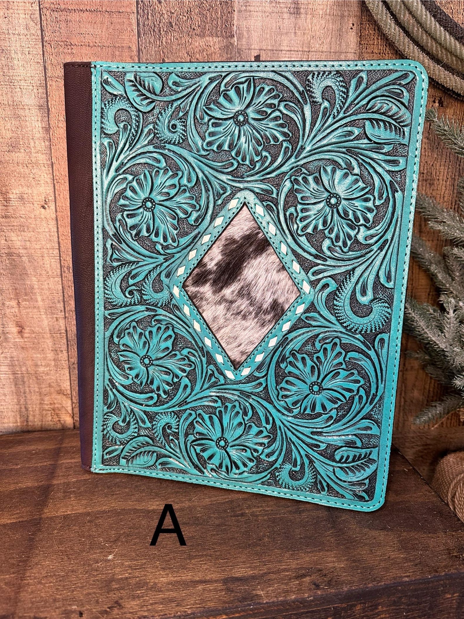 Cowhide Portfolio | Custom Branded Hand Tooled Leather & Cowhide Folder ...