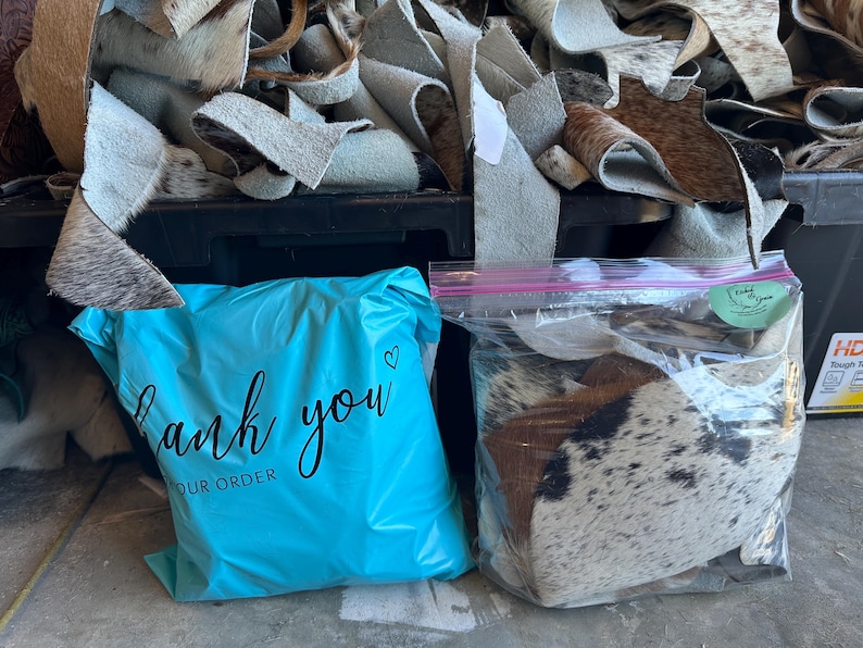 Genuine Cowhide Scraps | 1 Gallon Bag of Cowhide Scraps | 1lb 7.6oz ...