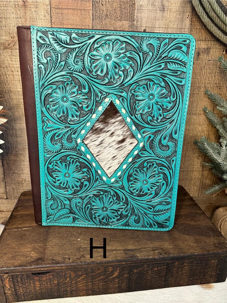 Cowhide Portfolio | Custom Branded Hand Tooled Leather & Cowhide Folder ...