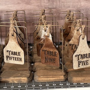 Wedding Table Number Sign |custom Cowhide Branded Sign | Personalized ...