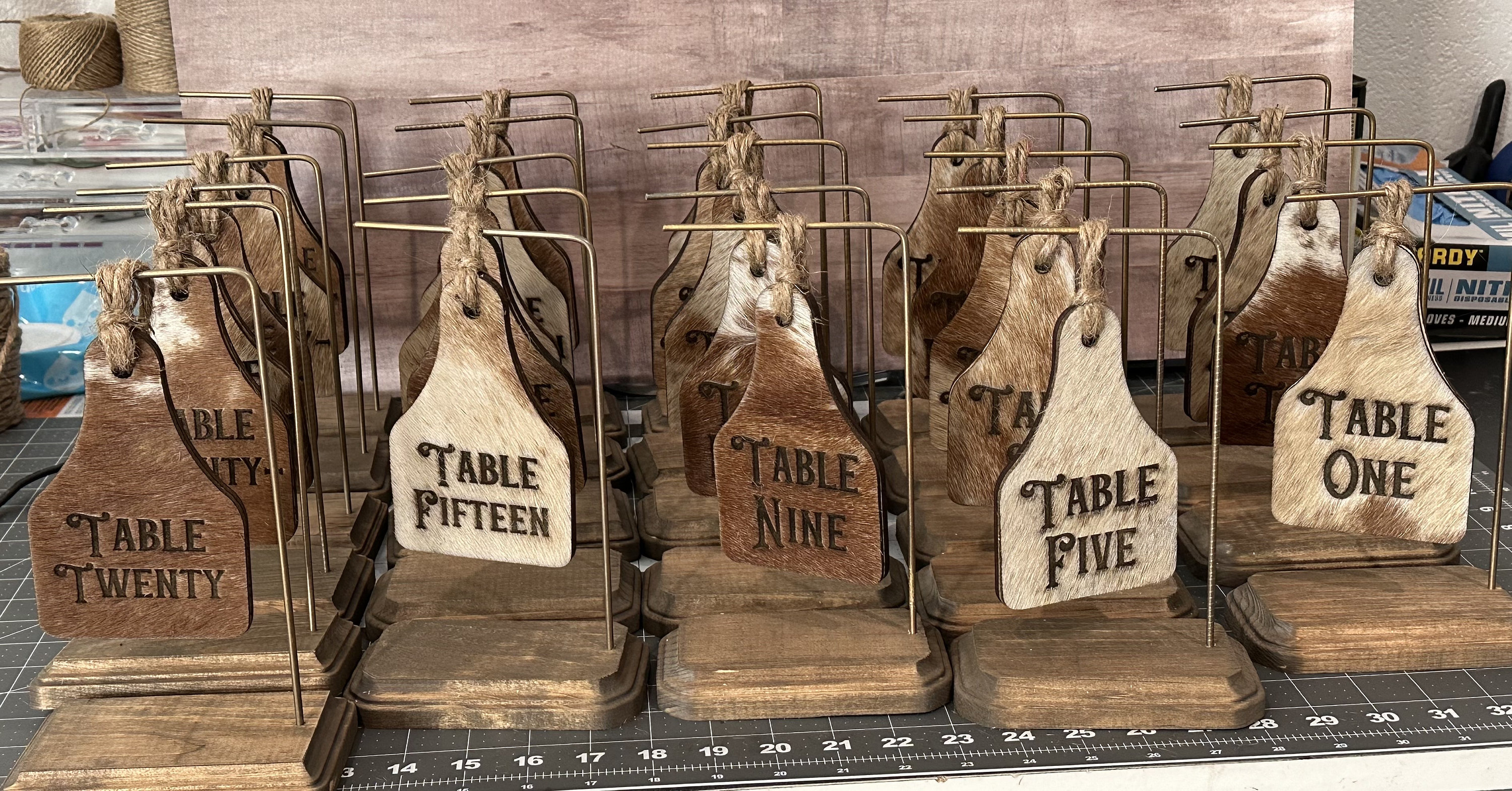 Table Number Sign |custom Cowhide Branded Sign | Personalized Party ...