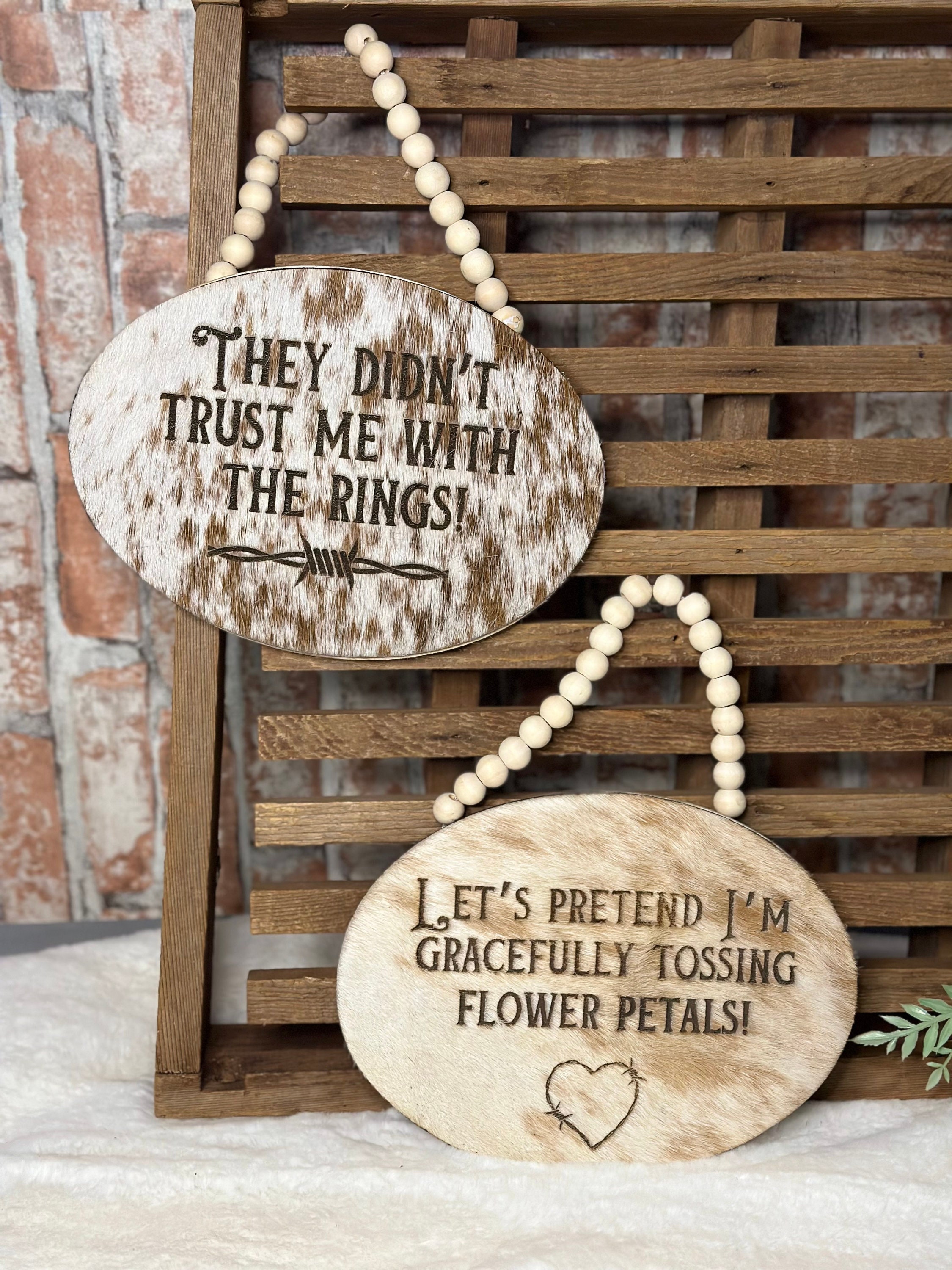 Wedding Flower Girl and Ring Bearer Sign |custom Cowhide Branded Sign ...