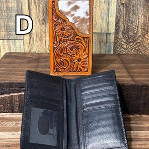 Hand Tooled Mens Leather Cowhide Wallet Tooled Leather Wallet ...