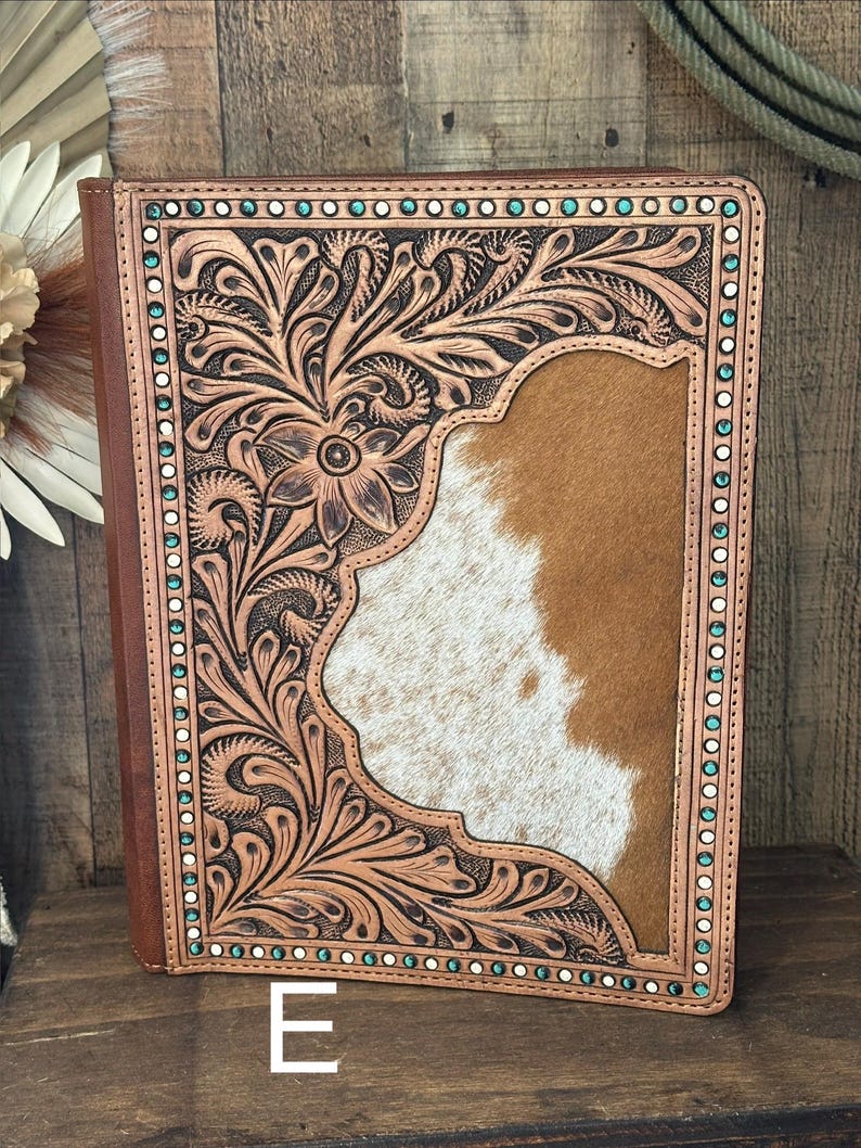 Cowhide Portfolio | Custom Branded Hand Tooled Leather & Cowhide Folder ...