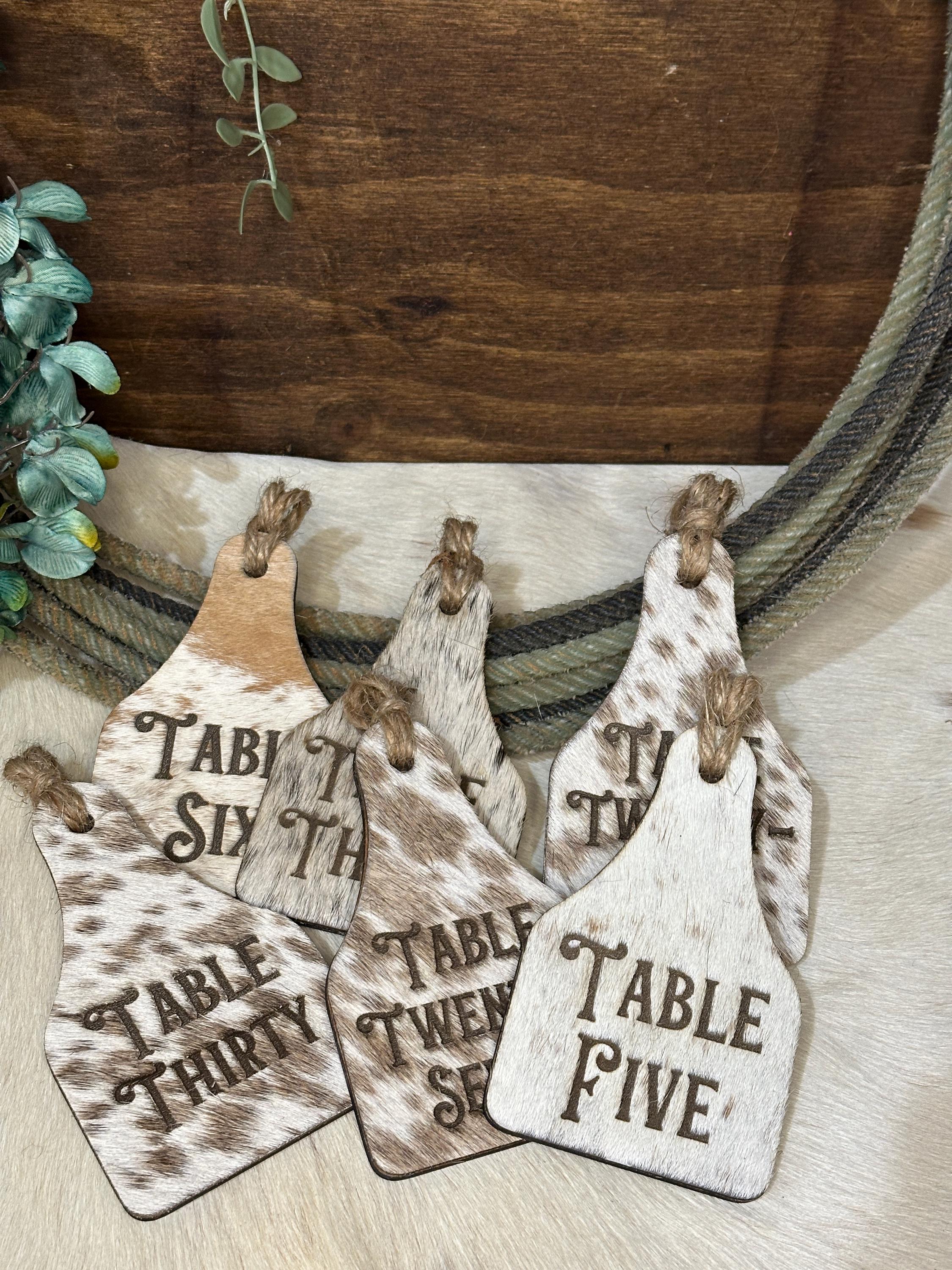 Wedding Table Number Sign |custom Cowhide Branded Sign | Personalized ...