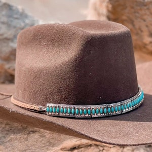 Hat Band | Adjustable Pewter & Turquoise Hat Band | Women's Hat Band ...
