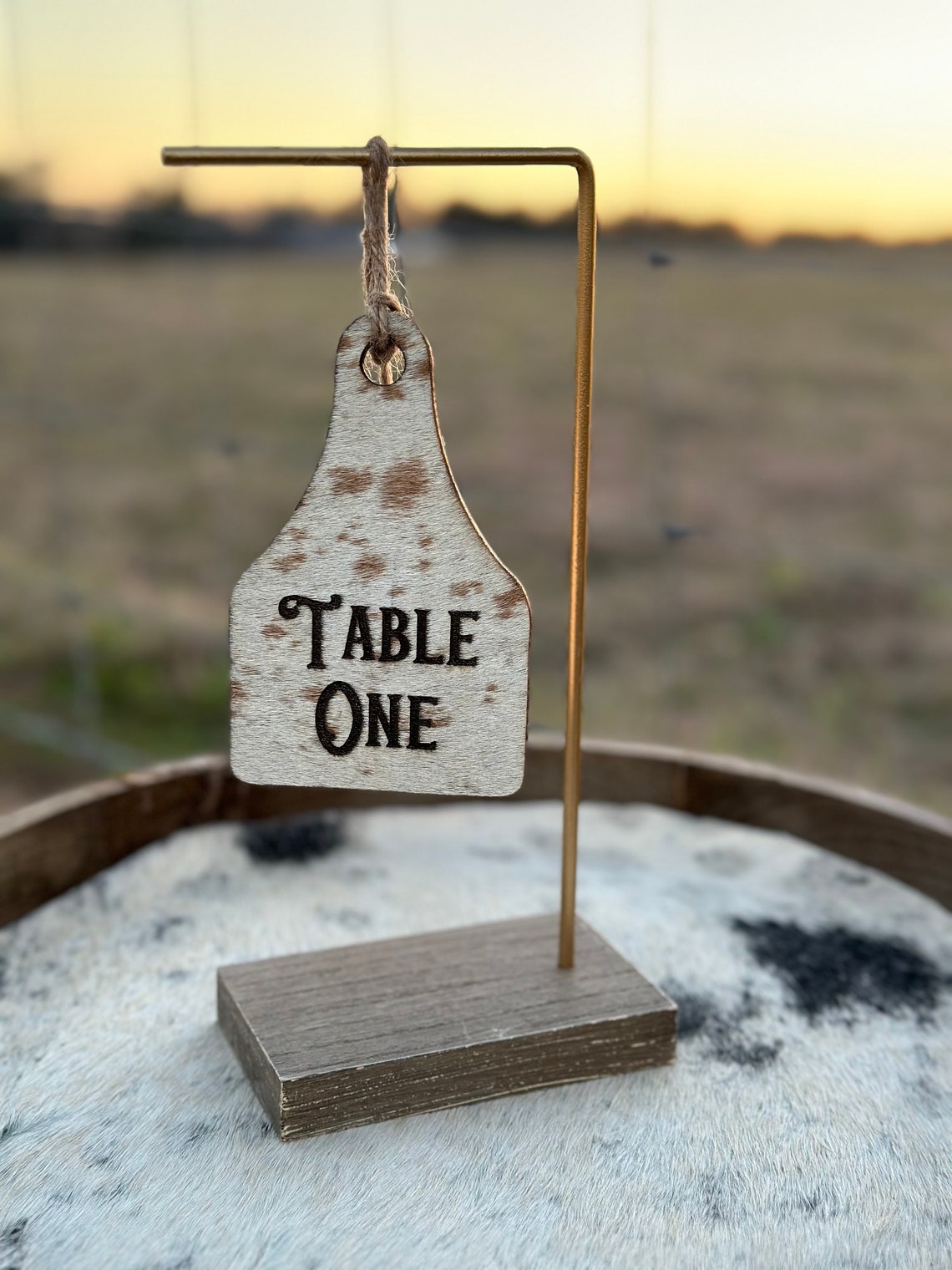 Table Number Sign |custom Cowhide Branded Sign | Personalized Party ...