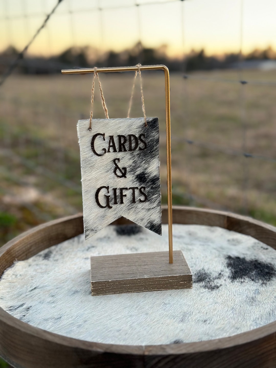 Wedding "cards & Gifts" Sign |custom Cowhide Branded Sign ...