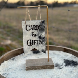 Wedding "cards & Gifts" Sign |custom Cowhide Branded Sign ...