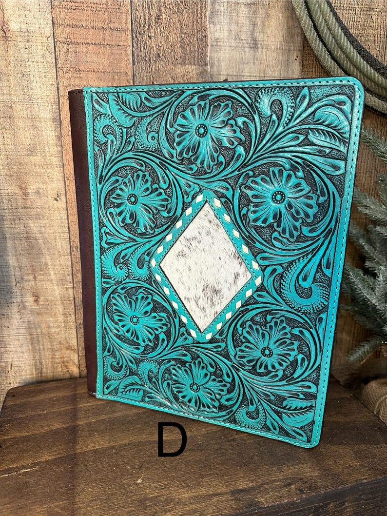 Cowhide Portfolio | Custom Branded Hand Tooled Leather & Cowhide Folder ...
