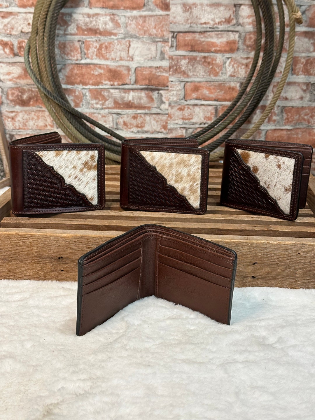 Men’s Bifold Wallet for Men Gift | Hand Tooled Leather and Genuine ...