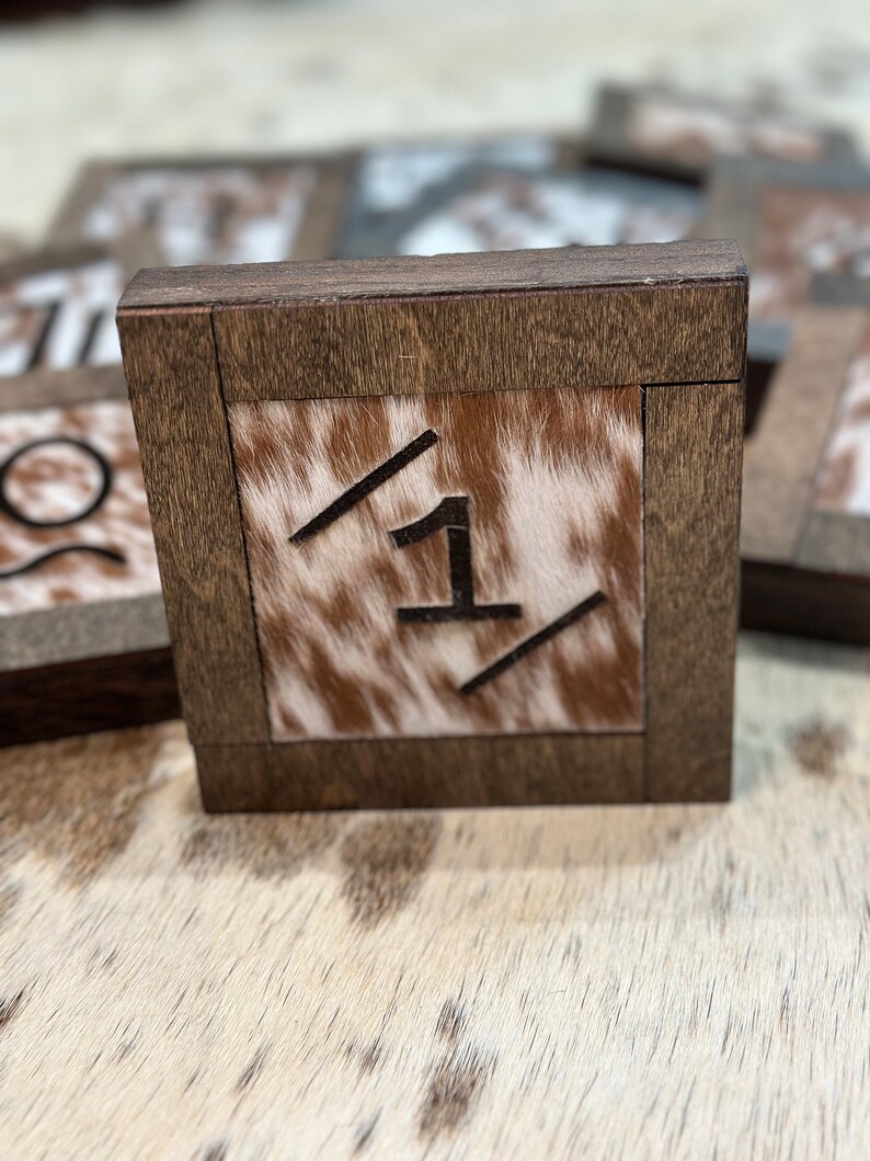 Wedding Table Number Sign |custom Cowhide Branded Sign | Personalized ...