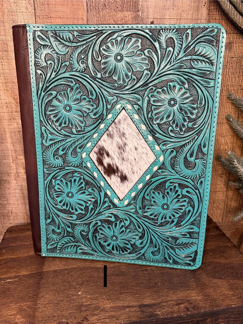 Cowhide Portfolio | Custom Branded Hand Tooled Leather & Cowhide Folder ...