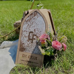 Branding Cowhide Arch Framed Sign | 27" Fully Customizable Cowhide Sign ...