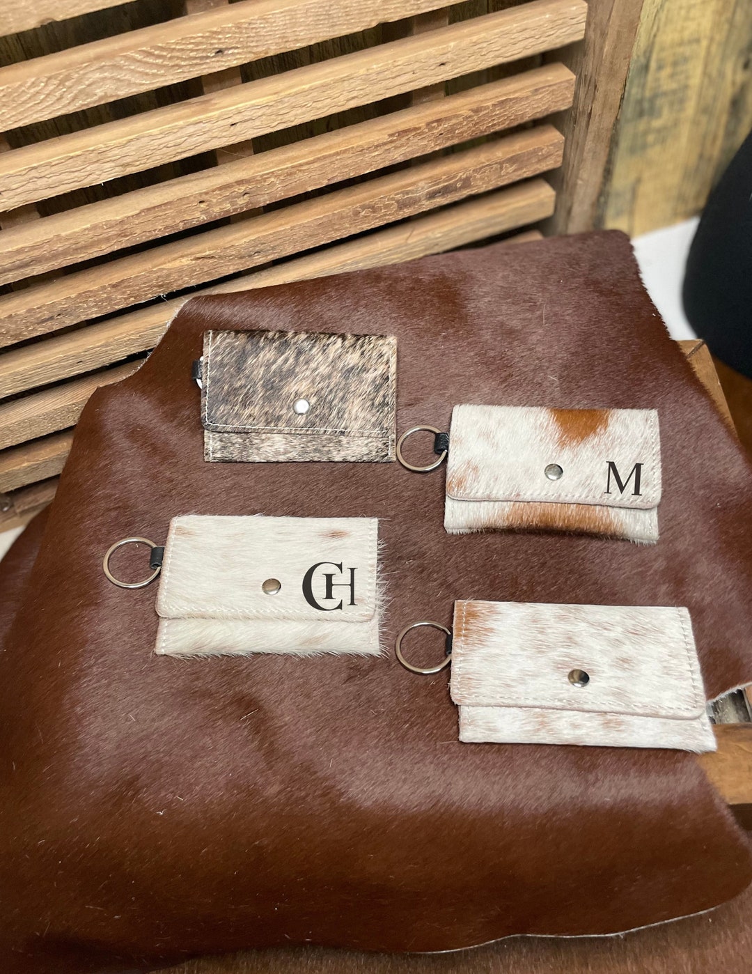 Custom Business Card Holder | Cowhide Business Card Case | Personalized ...