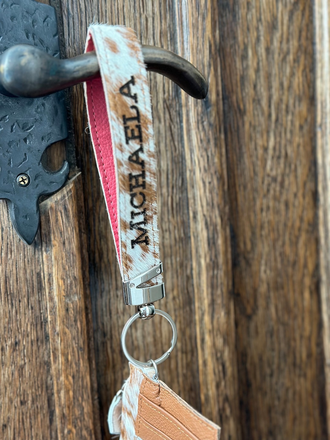 Personalized Cowhide Wristlets Custom Branded Wristlet Genuine Cowhide ...