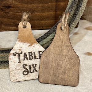 Wedding Table Number Sign |custom Cowhide Branded Sign | Personalized ...