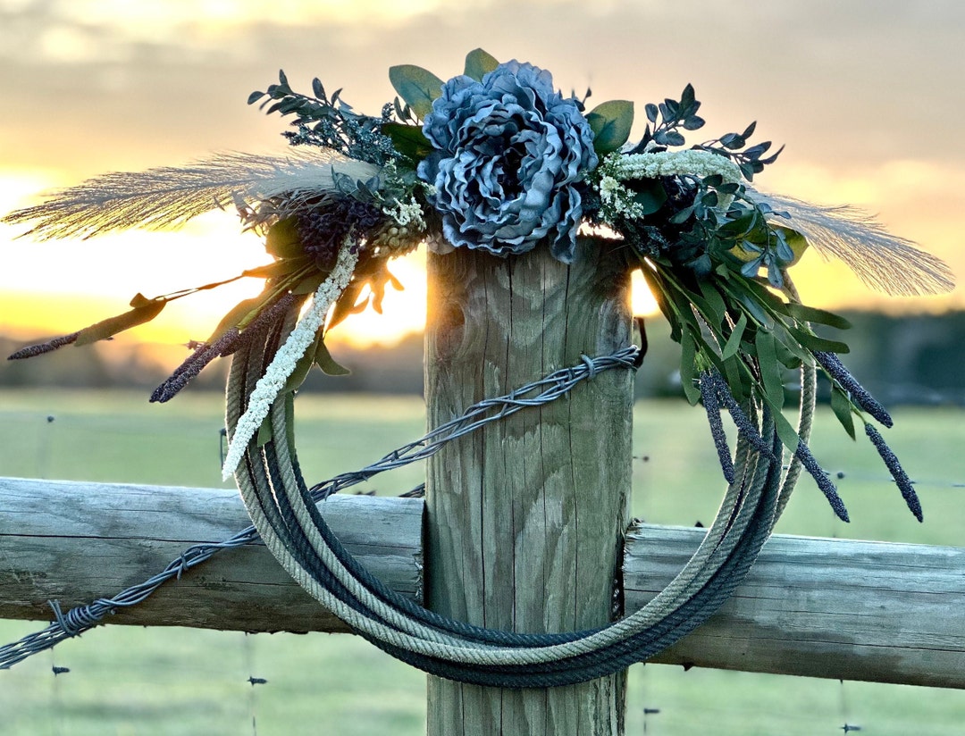 Floral & Rope Wreath Western Bedroom Decor Wedding Ceremony Decor ...