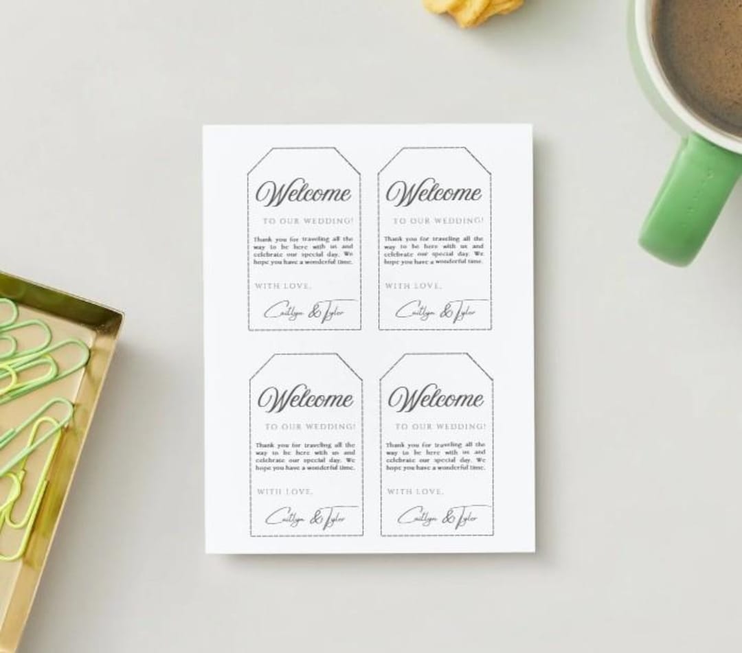 Wedding Welcome Gift Tag - Etsy