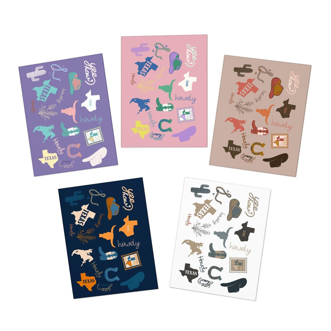 Texas Greeting Cards 5-pack | DIY Stationery Set - Etsy