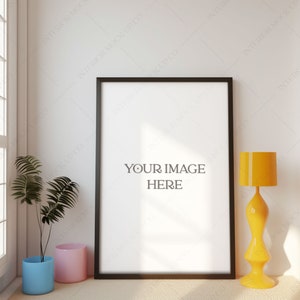 Colorful Frame Mockup Bundle Bright Room Poster Template Retro Home ...
