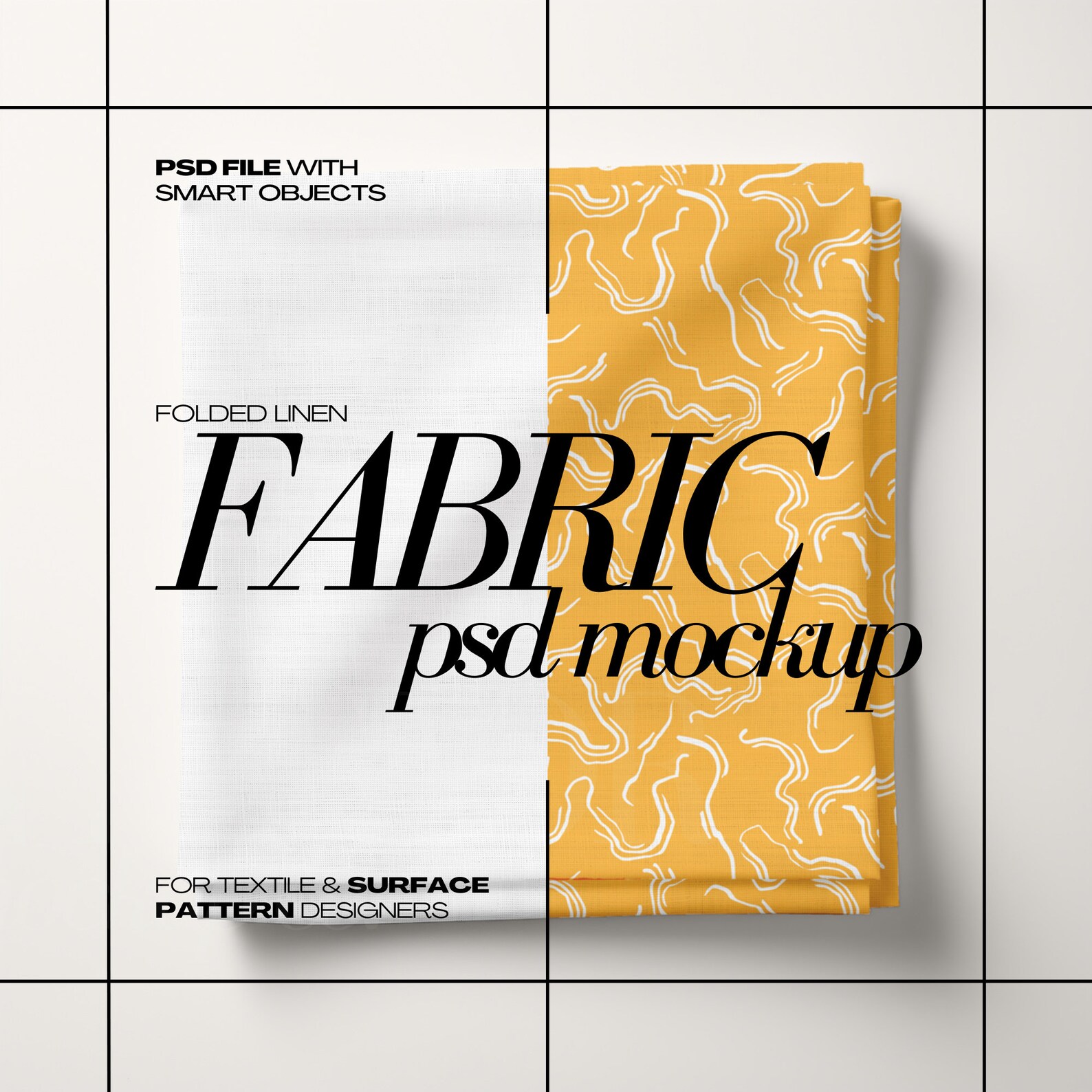 Folded Fabric Mockup PSD Linen Mockups for Textile Designer - AOP ...