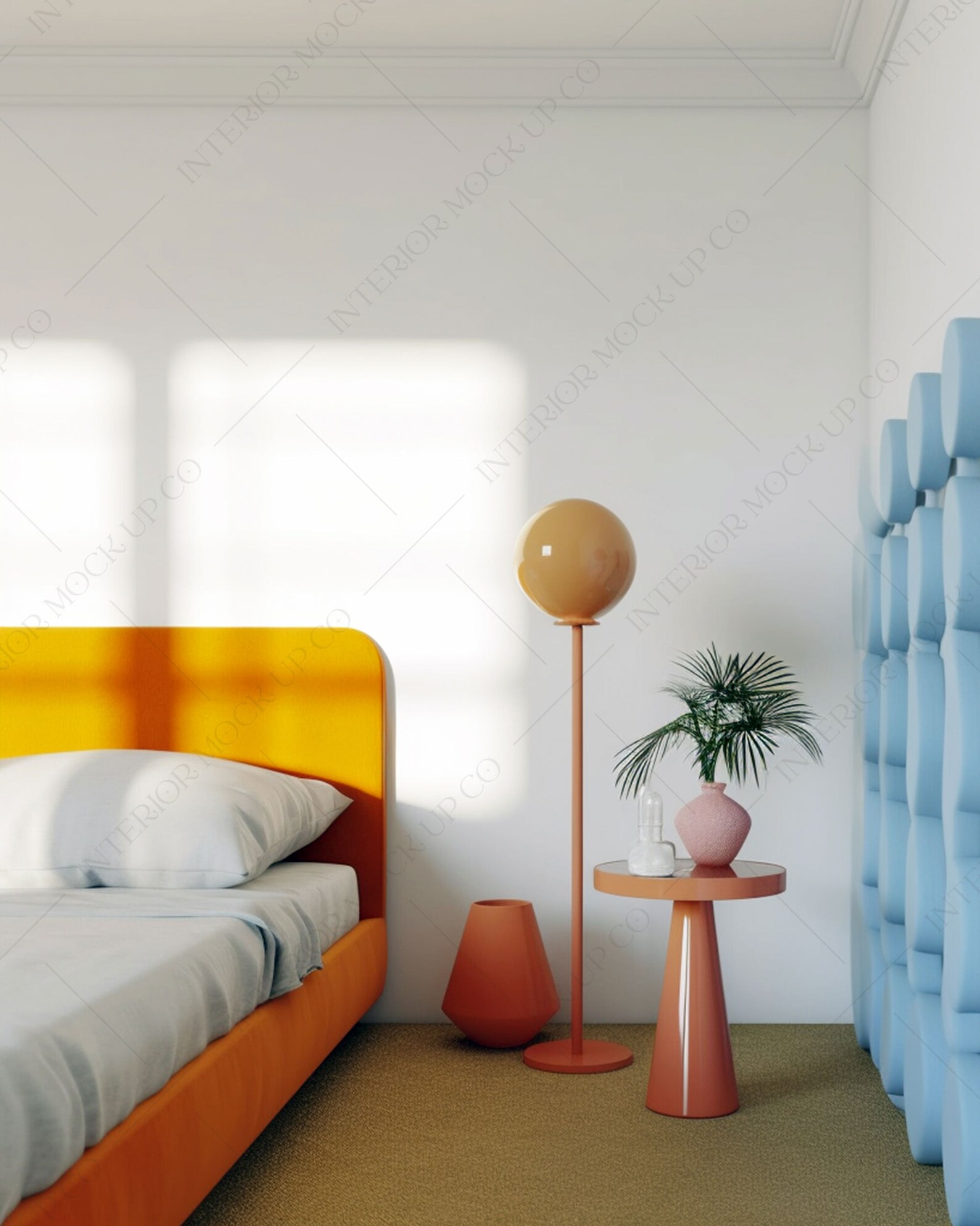Retro Interior Background Stock Image Bundle Bright Home Blank Wall Art ...