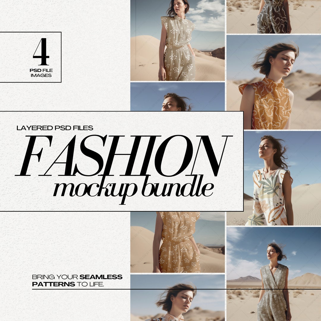 PSD Fashion AOP Mockup Bundle for Seamless Surface Patterns Textile ...