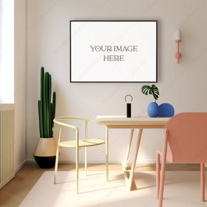 Colorful Frame Mockup Bundle Bright Room Poster Template Retro Home ...