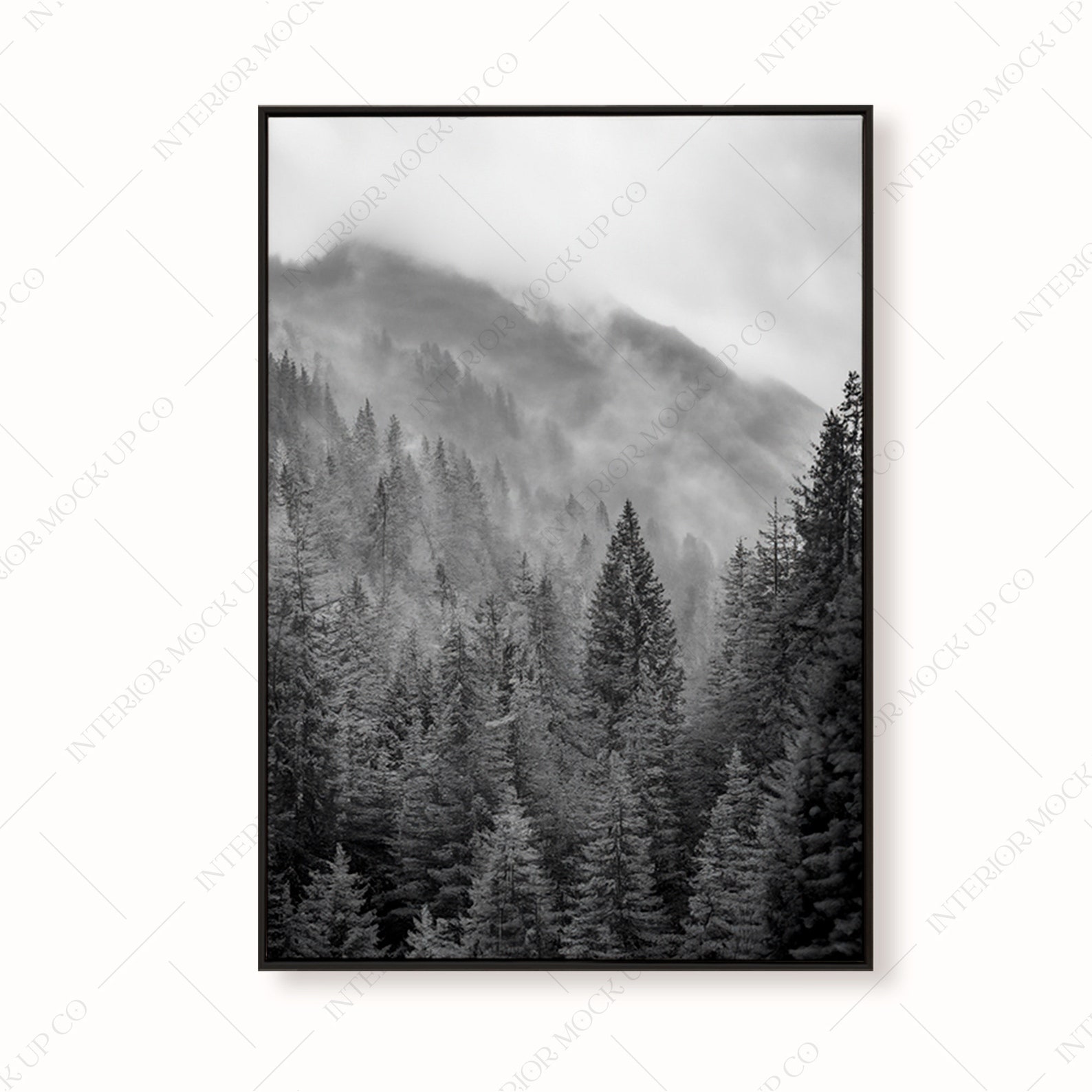 A2 Frame Mockup PSD Modern Floating Canvas Poster Wall Art Frames DIN ...