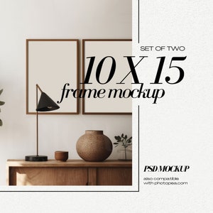 Set of 2 Frames PSD 10x15 12x18 Frame Mockup Minimal Wood Vertical ...