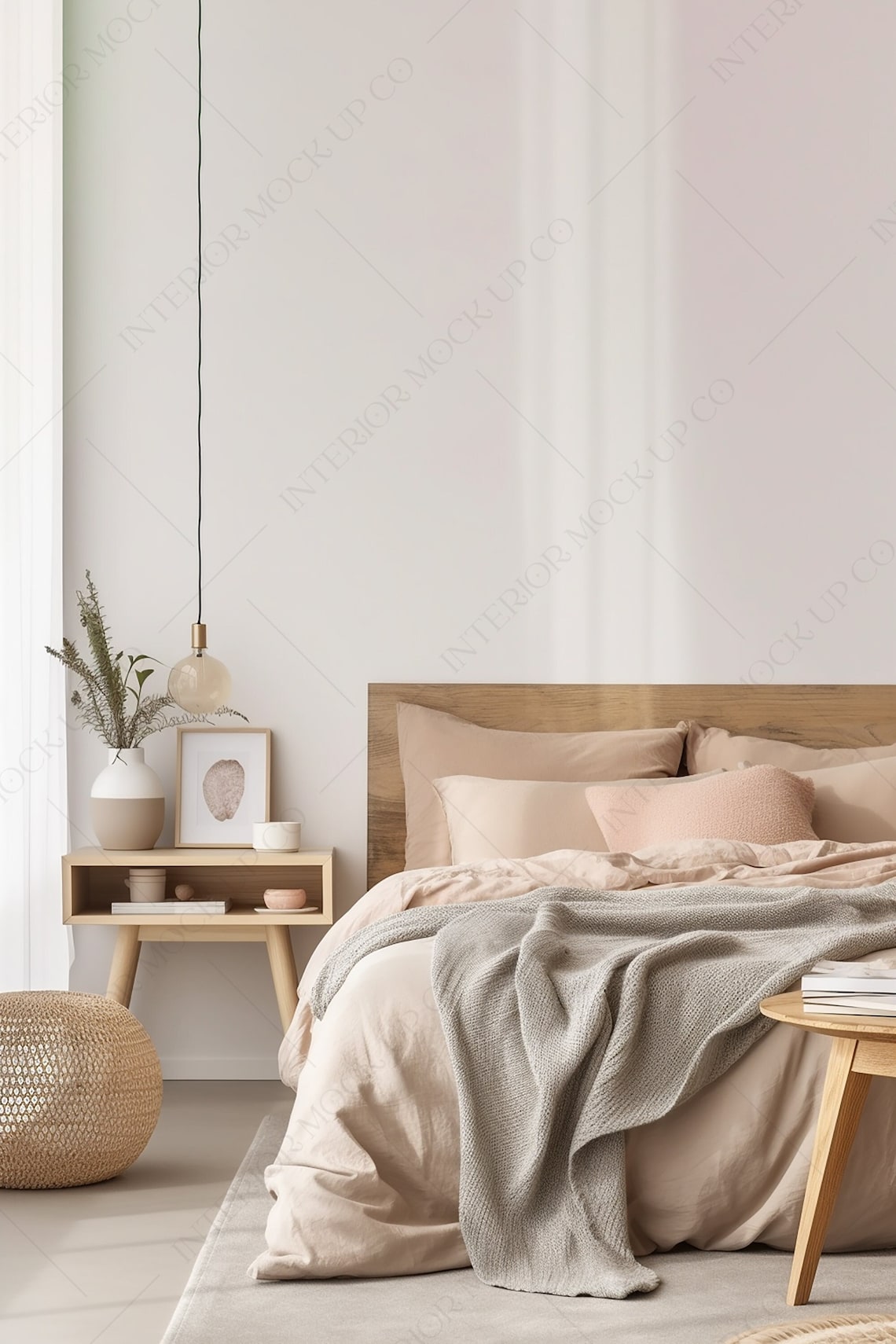 Blank Wall Art Mockup Room Empty Boho Bedroom Stock Image - Etsy