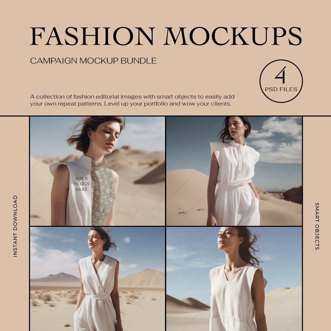 Fashion Mockups Campaign Style Realistic Template Textile Designer ...