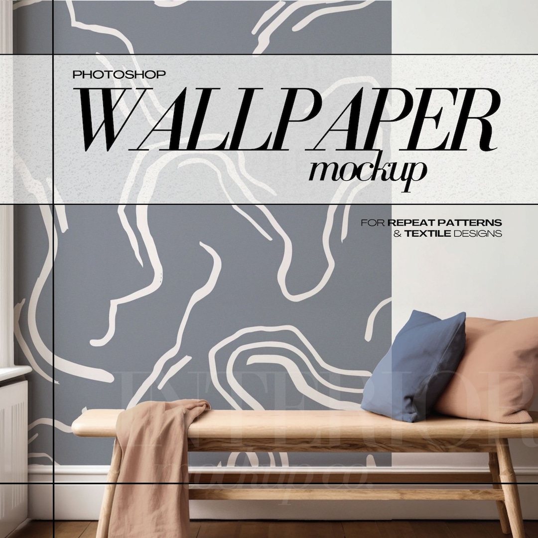 PSD Wallpaper Mockup Interior Realistic Wallcover Mock up for Surface ...