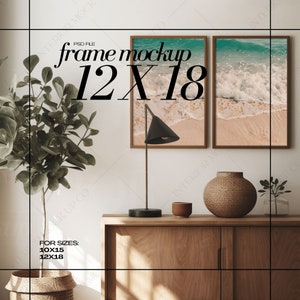 Set of 2 Frames PSD 10x15 12x18 Frame Mockup Minimal Wood Vertical ...