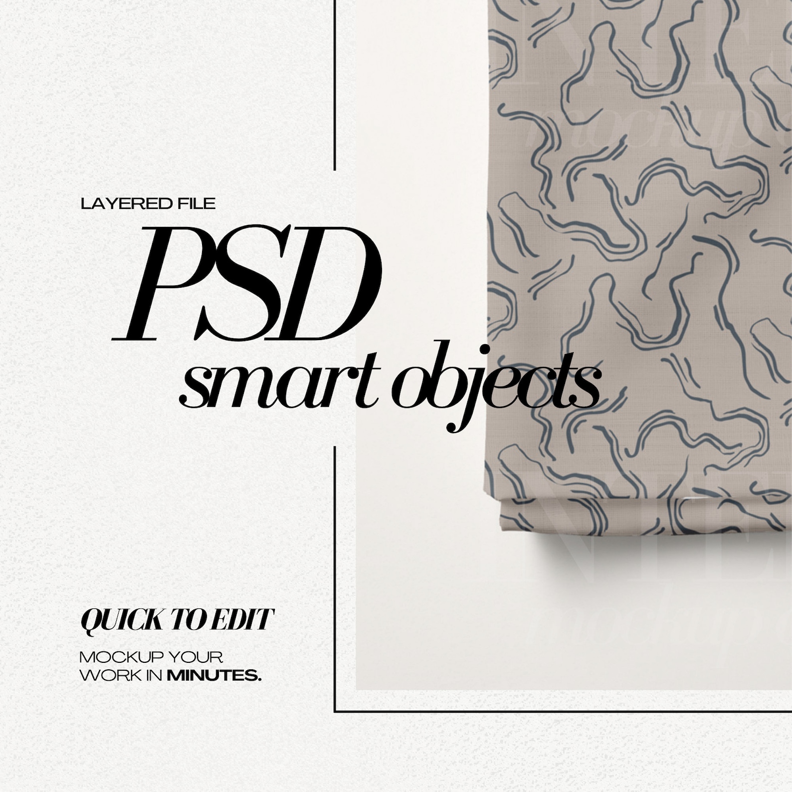 Folded Fabric Mockup PSD Linen Mockups for Textile Designer - AOP ...