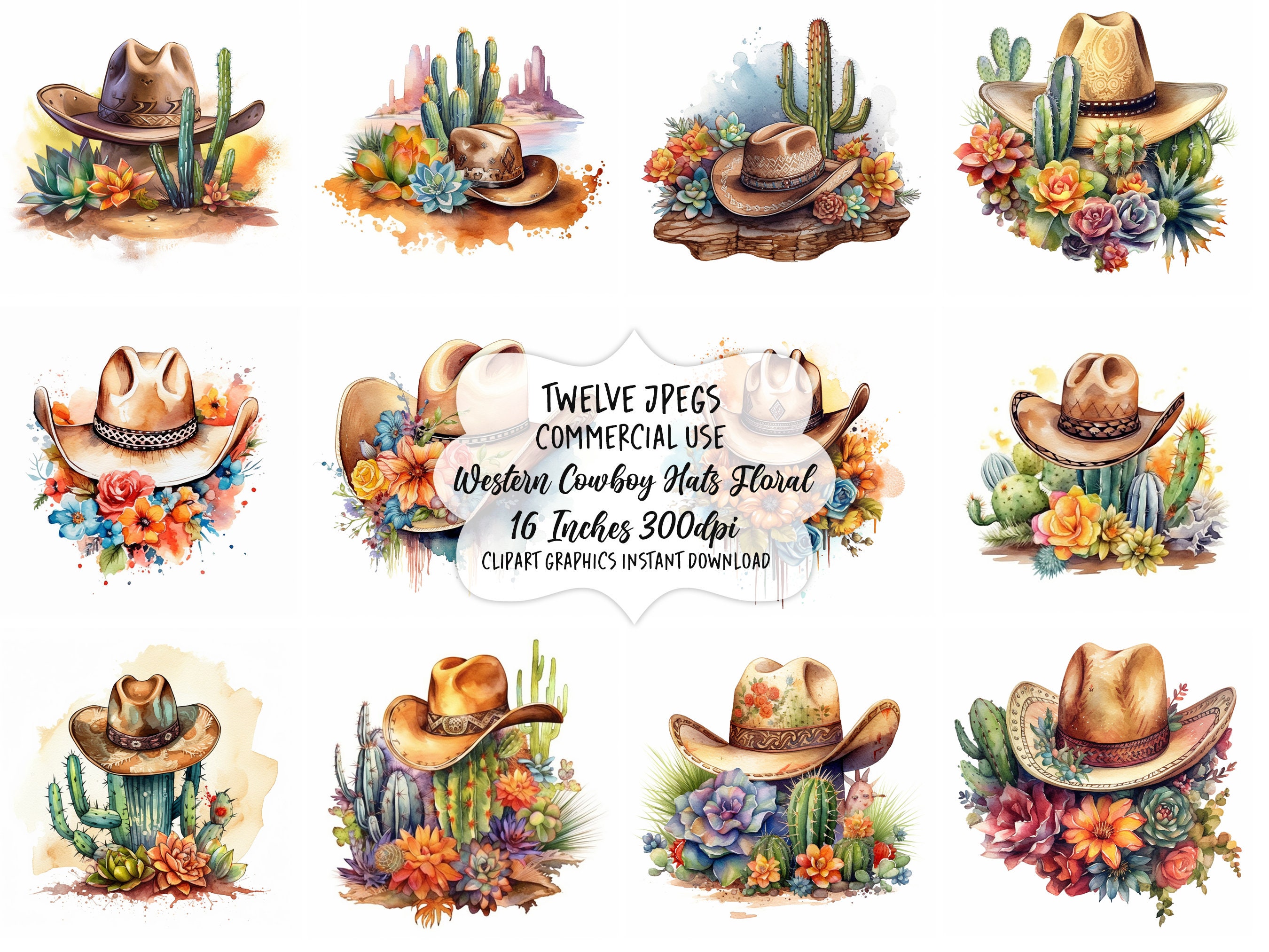 Cowboy Hat Clipart Wild West Clip Art Watercolor Western - Etsy Australia