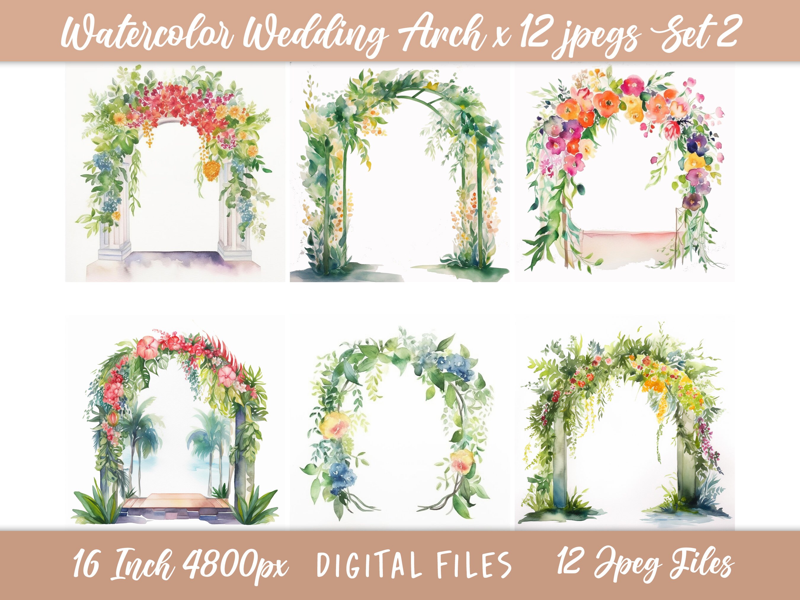 Watercolor Clipart Wedding Arch, Flowers Arch, Wedding Invites, Wedding ...