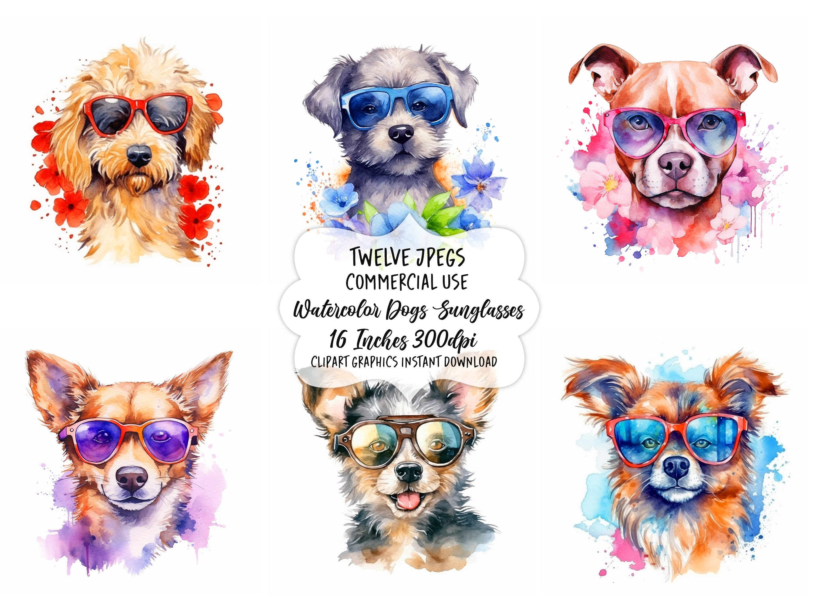 Watercolor Dogs Clipart Dog Watercolor Clipart Junk Journal - Etsy