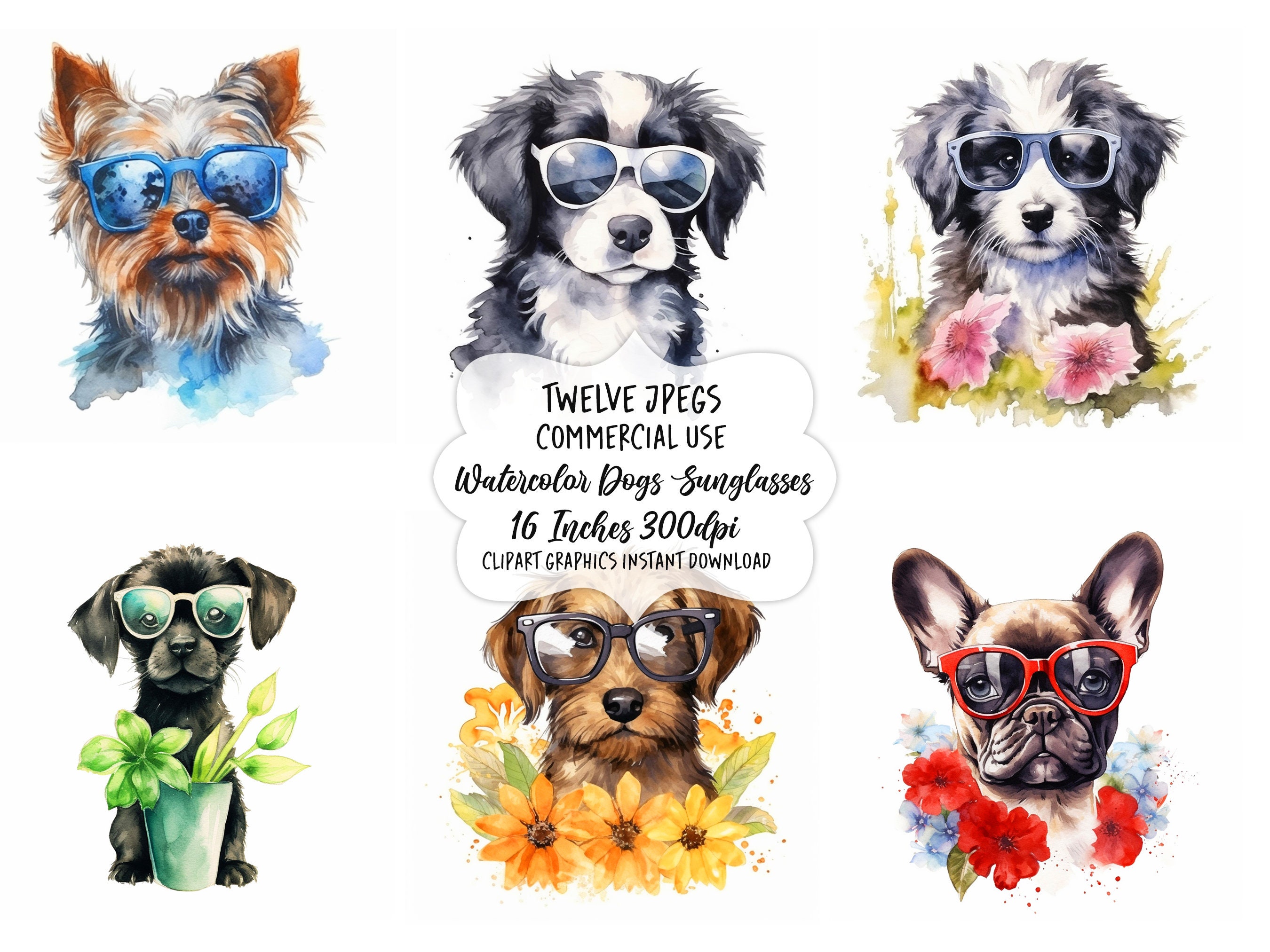 Watercolor Dogs Clipart Dog Watercolor Clipart Junk Journal - Etsy