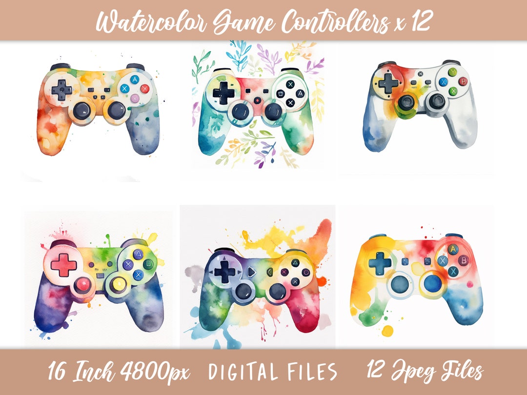 Console Clipart, Gamer Clipart, Video Game Clip Art, Digital Paper ...
