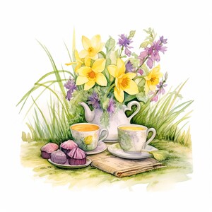 Tea Party Clipart, Tea Cup Clip Art, Cup of Tea, Commercial Use ...