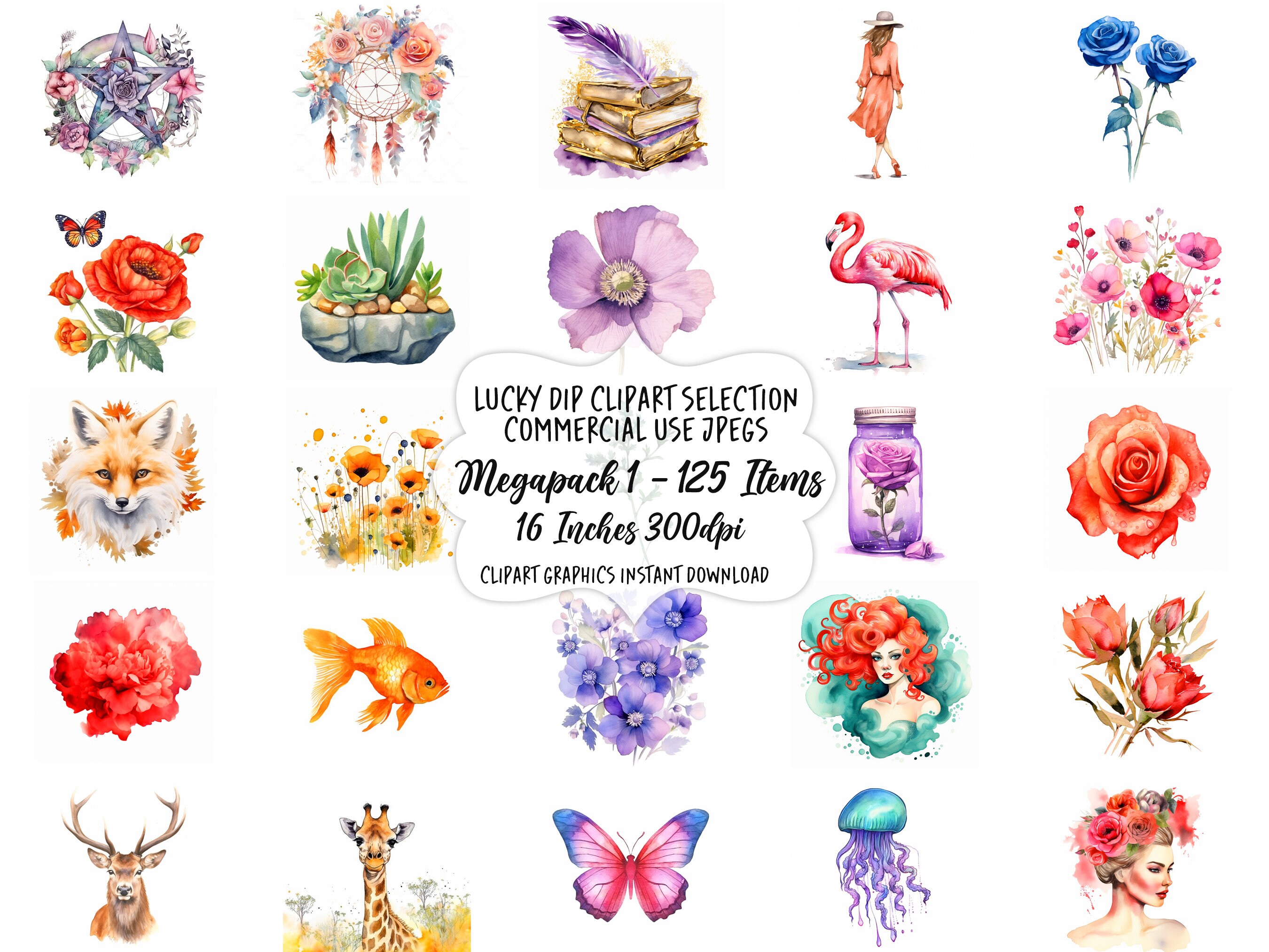 MEGA Clipart Bundle Mixed Clip Art Set Card Making - Etsy Australia