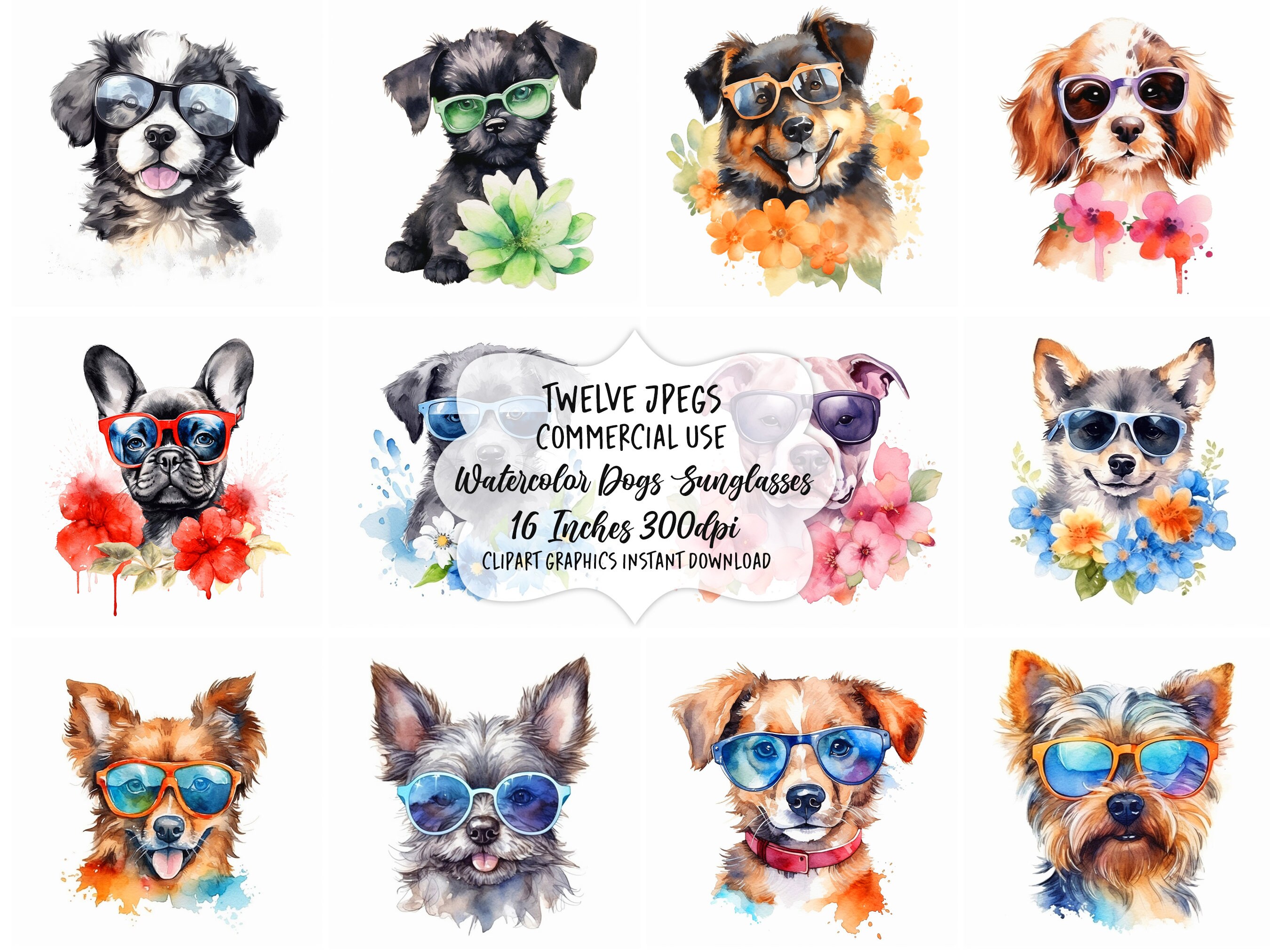 Watercolor Dogs Clipart Dog Watercolor Clipart Junk Journal - Etsy