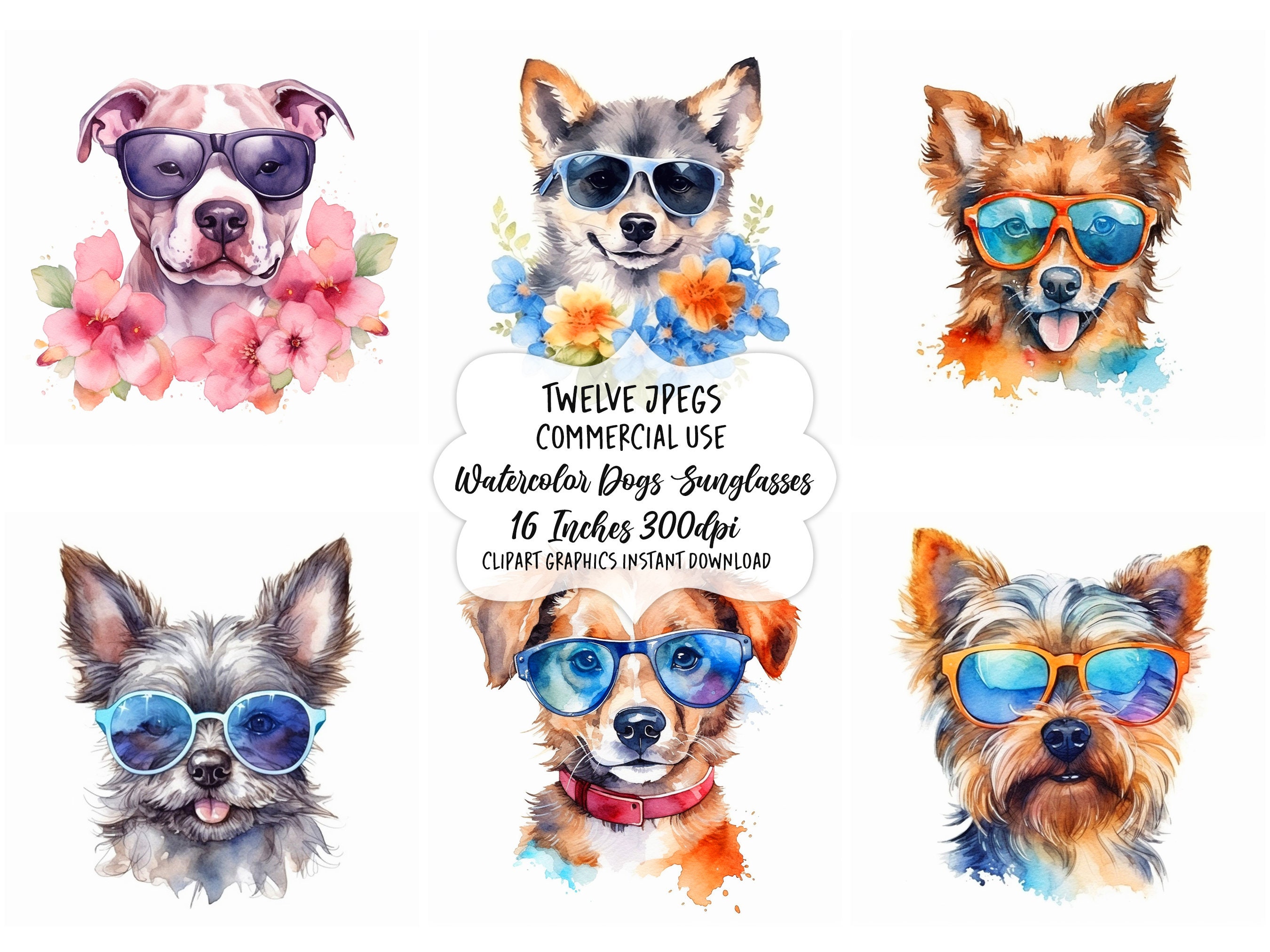 Watercolor Dogs Clipart Dog Watercolor Clipart Junk Journal - Etsy