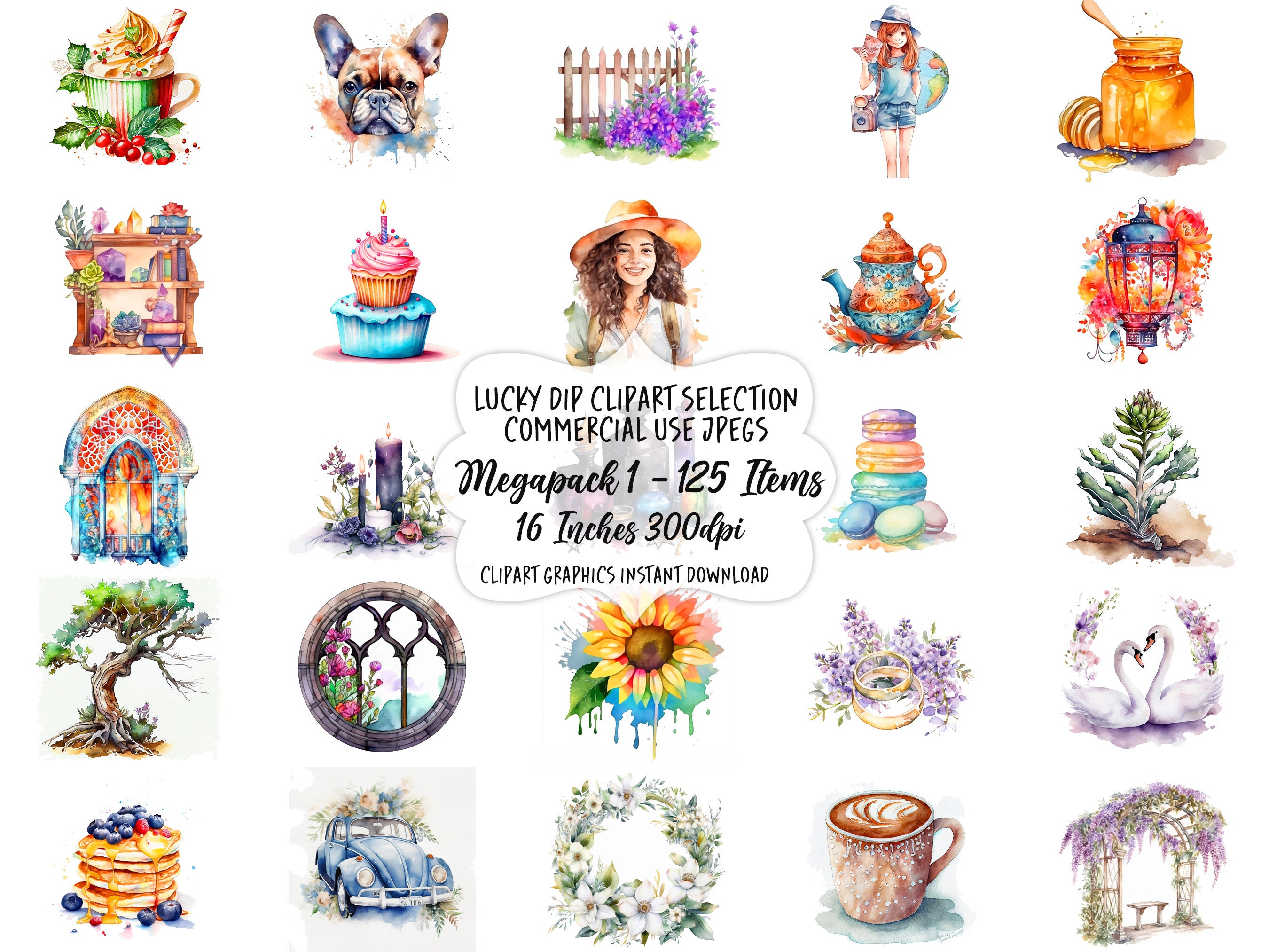 MEGA Clipart Bundle Mixed Clip Art Set Card Making - Etsy