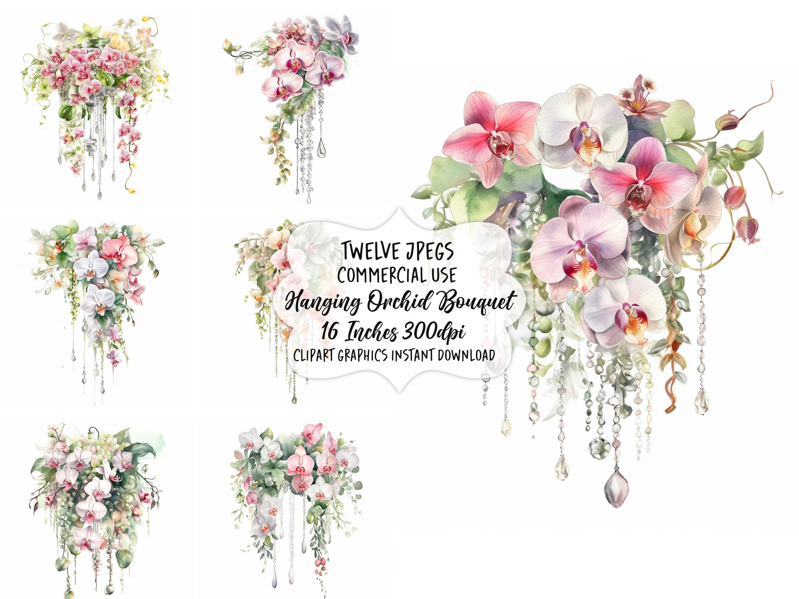 Watercolour Wedding Clipart Watercolor Flower Watercolor - Etsy