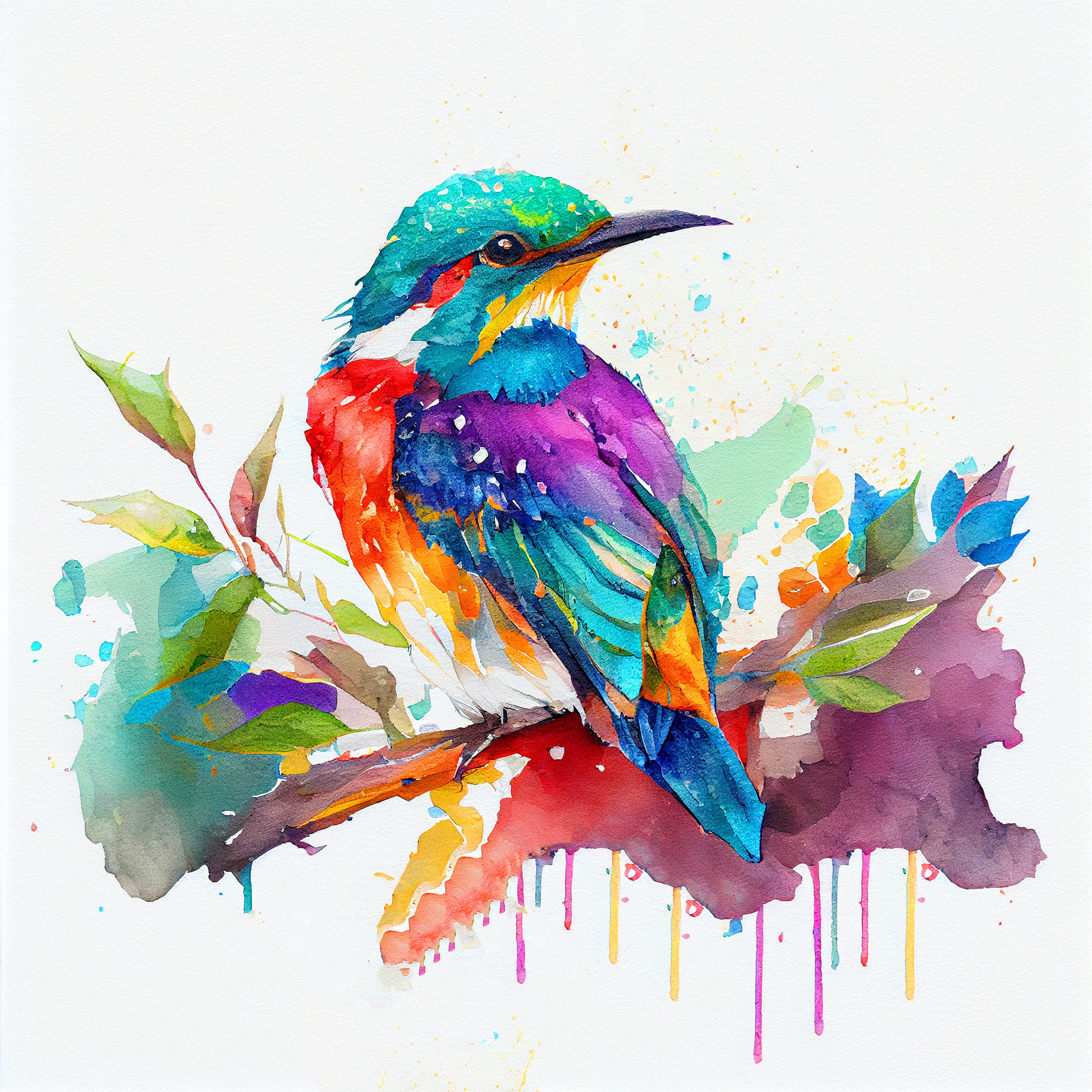 Colorful Birds Clipart Watercolor Clip Art Digital Download - Etsy