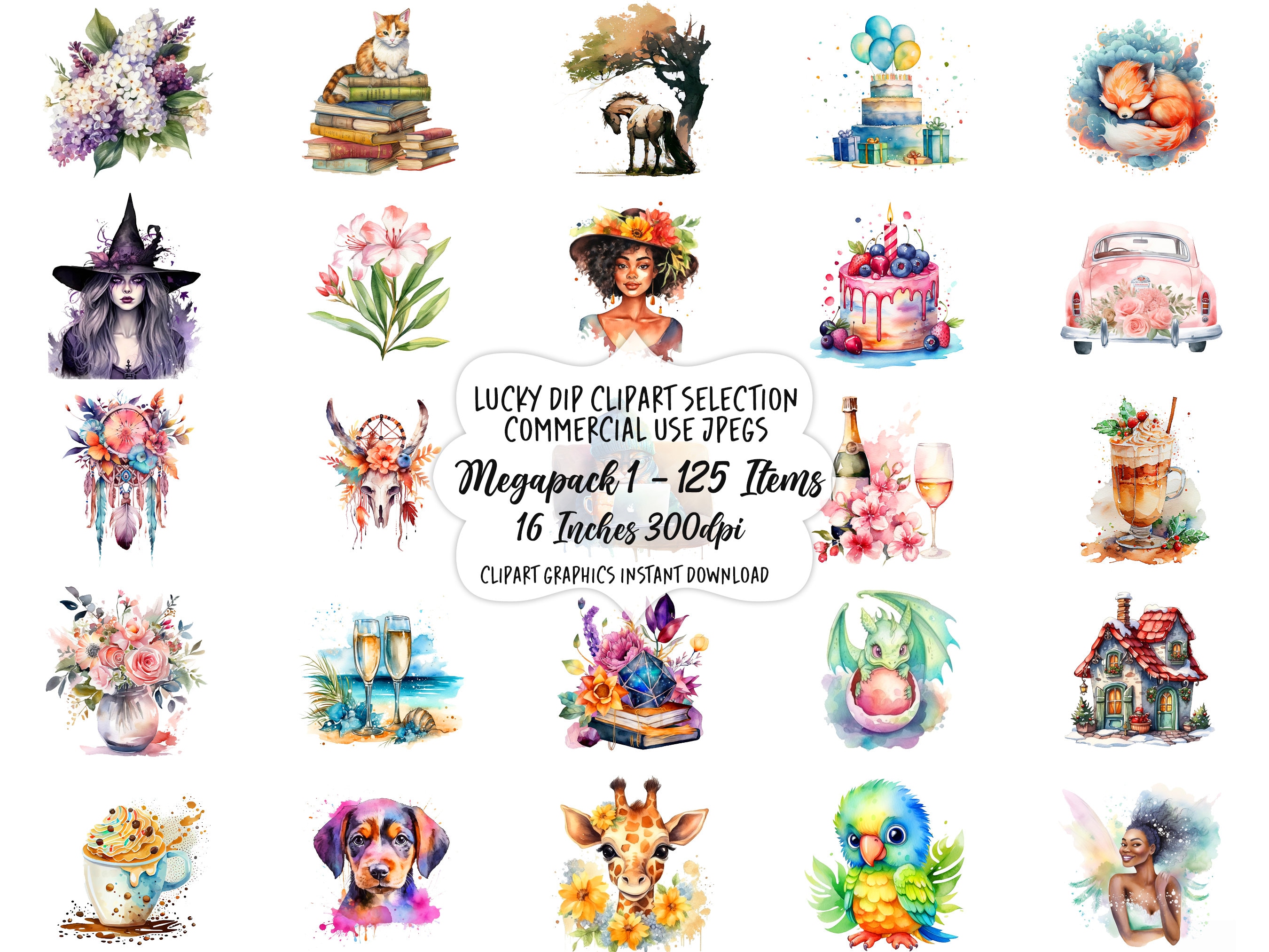 MEGA Clipart Bundle Mixed Clip Art Set Card Making - Etsy