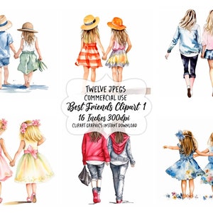 Best Friends Clipart, Best Friends Clip Art, Commercial Use, Digital ...